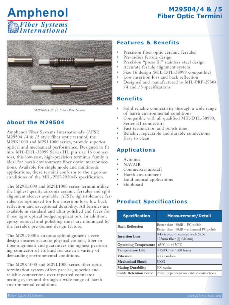 M29504 4 5 - Fiber - Optic 1391749 | PDF