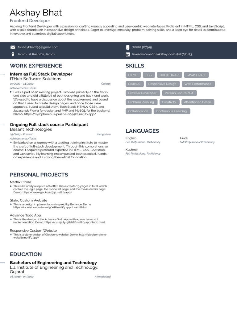 Akshay's Resume | PDF