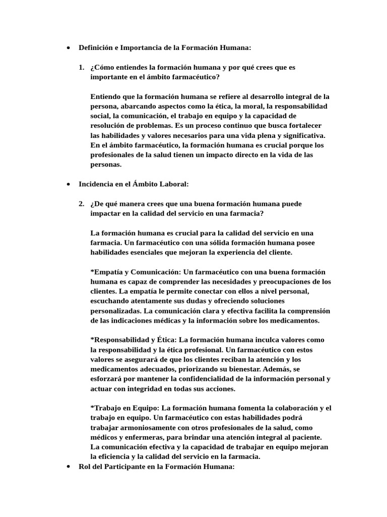 Definición e Importancia de La Formación Humana | PDF