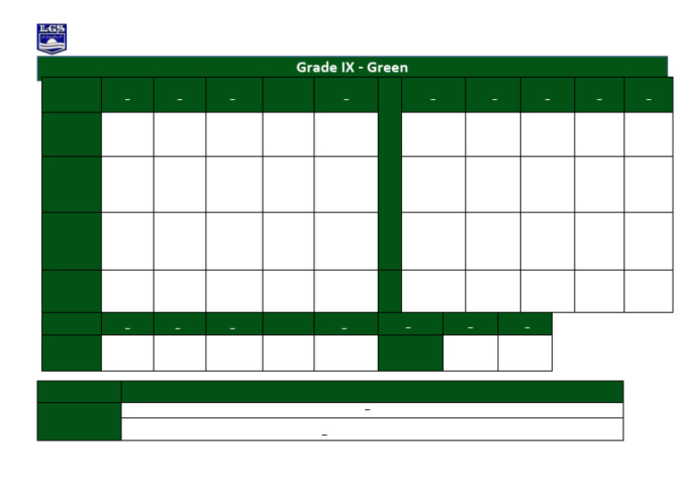 IX - Green - Timetable | PDF
