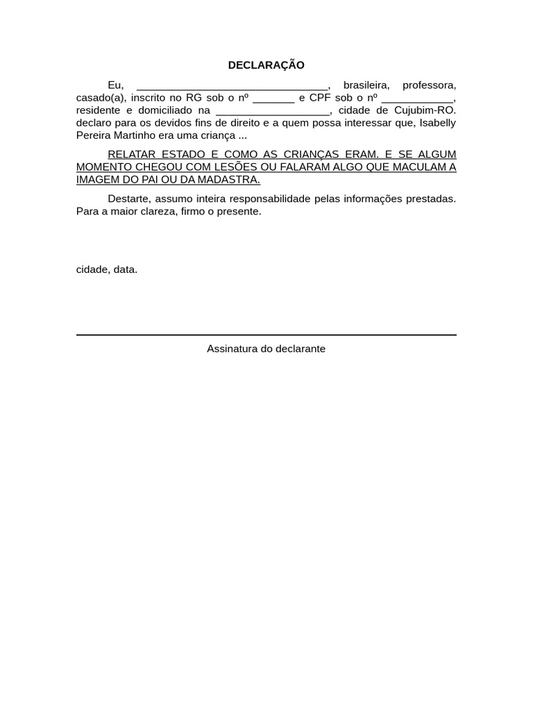DECLARAÇÃO | PDF