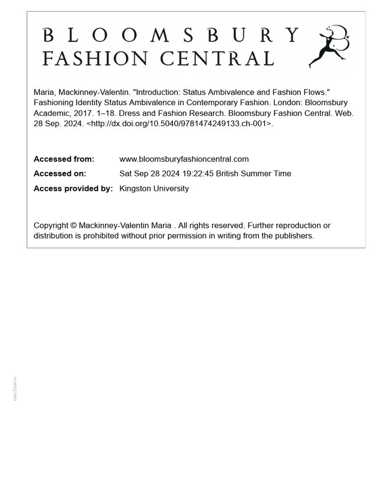Bloomsbury Fashion Central - Introduction Status Ambivalence and ...