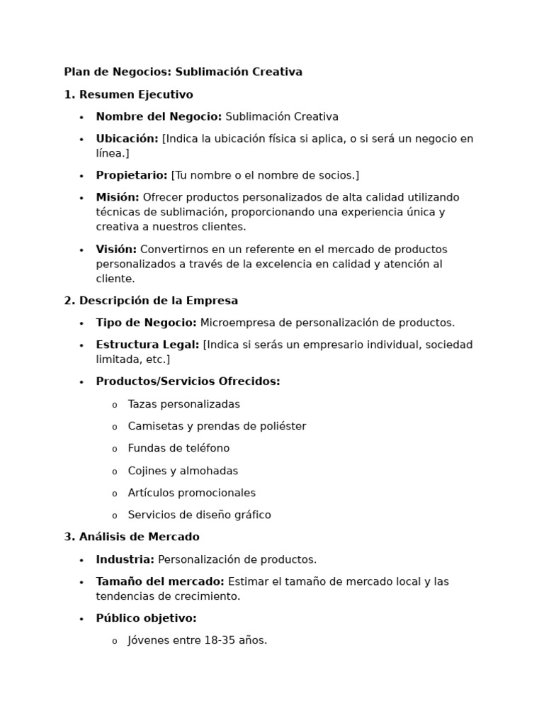 Plan de Negocios | PDF