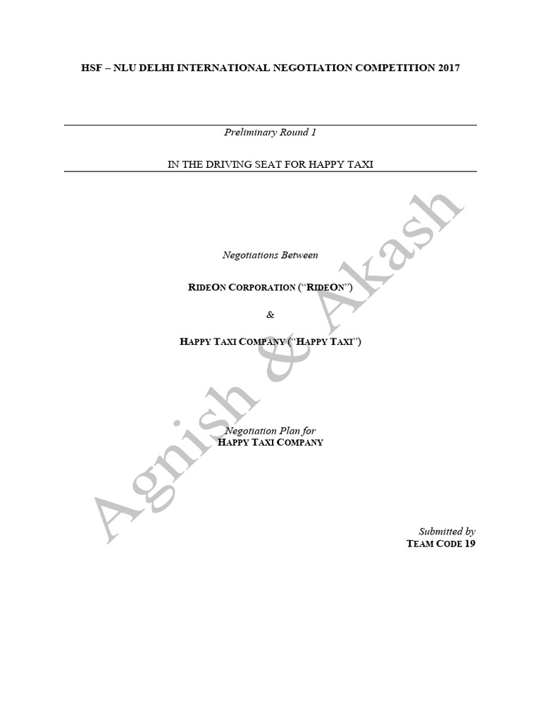 Sample Negotiation Plan | PDF