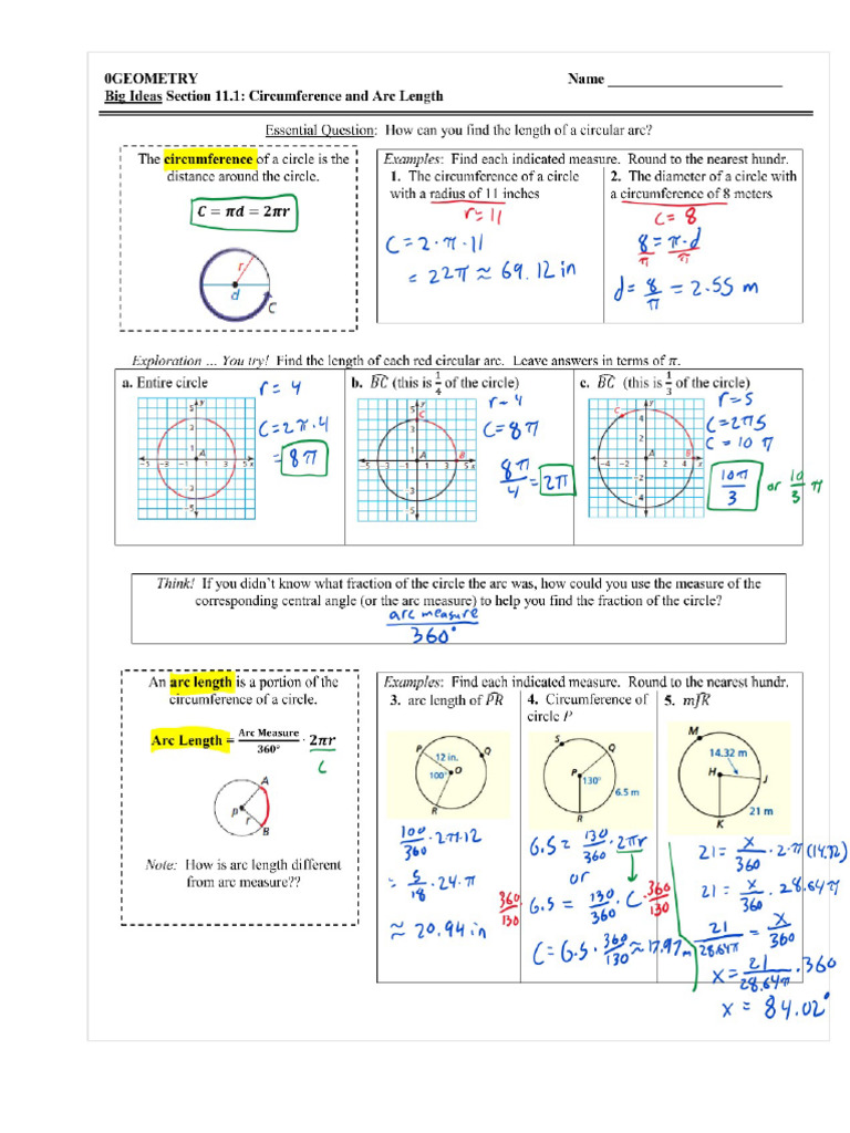 CH 11 Notes KEY | PDF