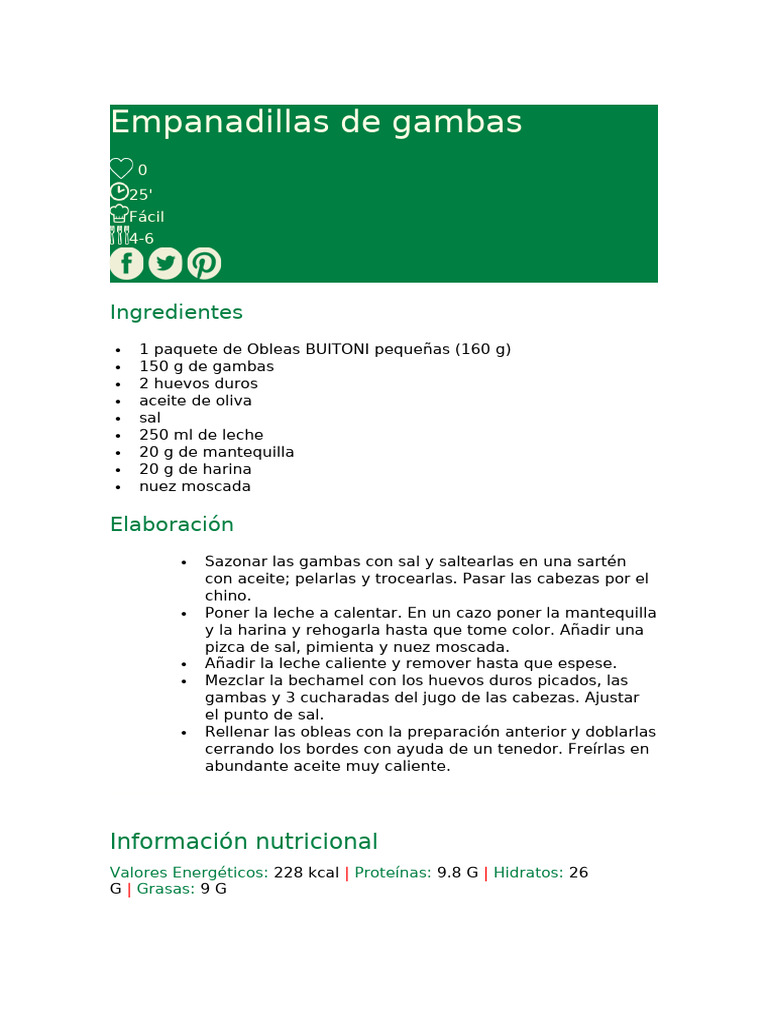 Empanadillas de Gambas | PDF