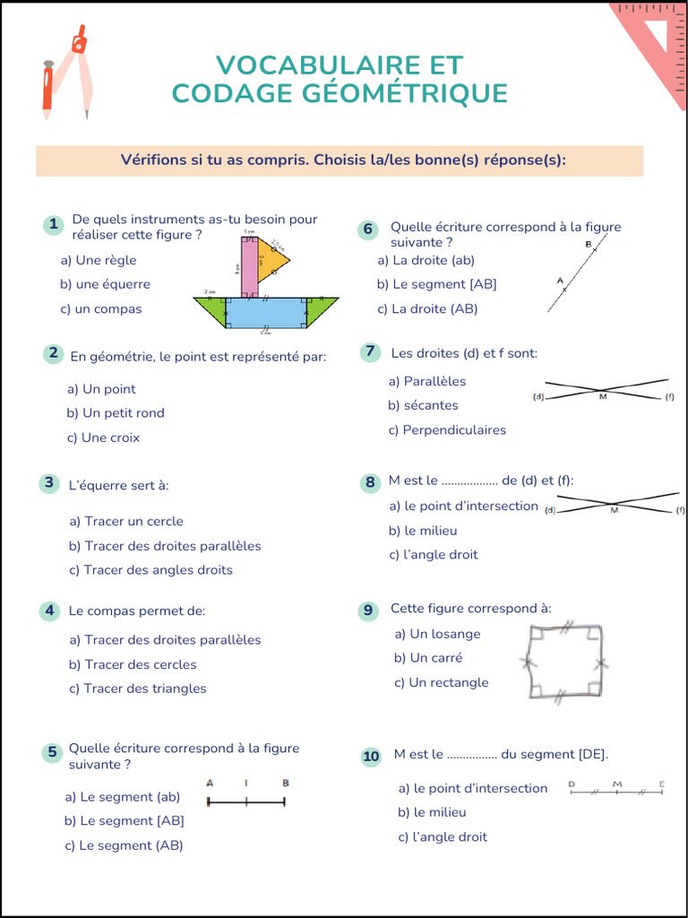 Codage Géométrique Quiz | PDF