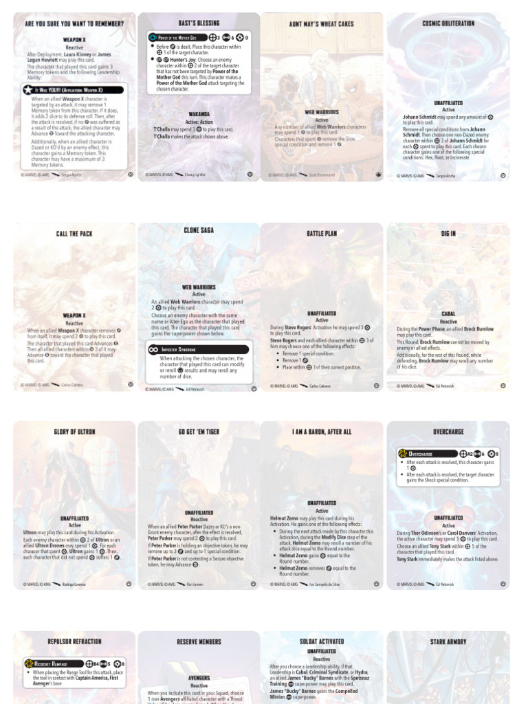 Crisis Protocol Tactics Cards (Updated) | PDF