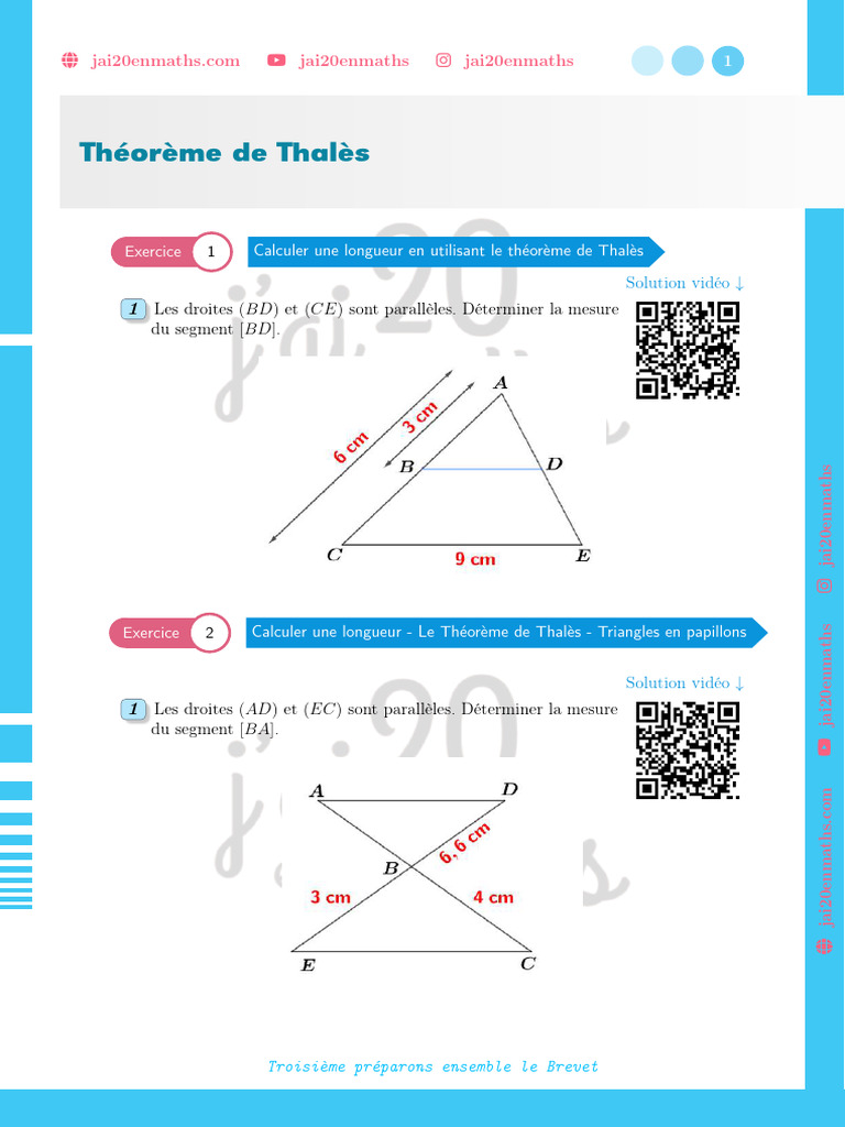 Le Theoreme de Thales | PDF