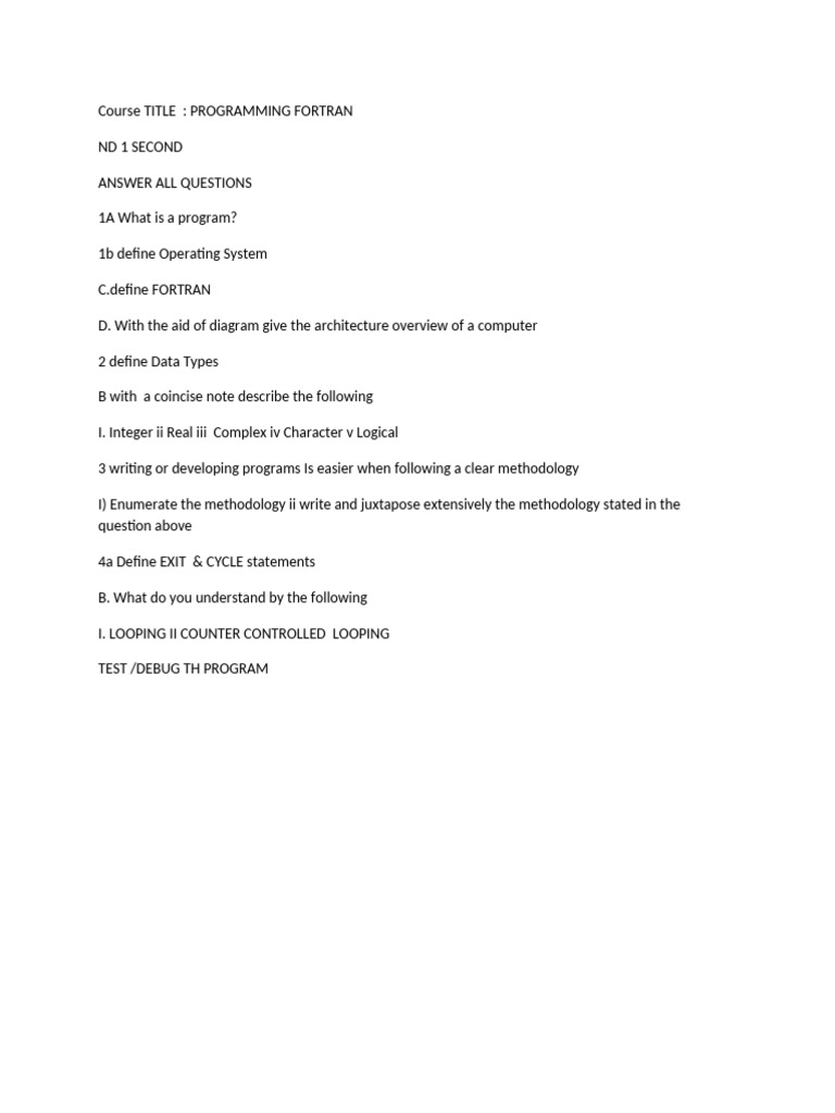 Programming Fortran | PDF