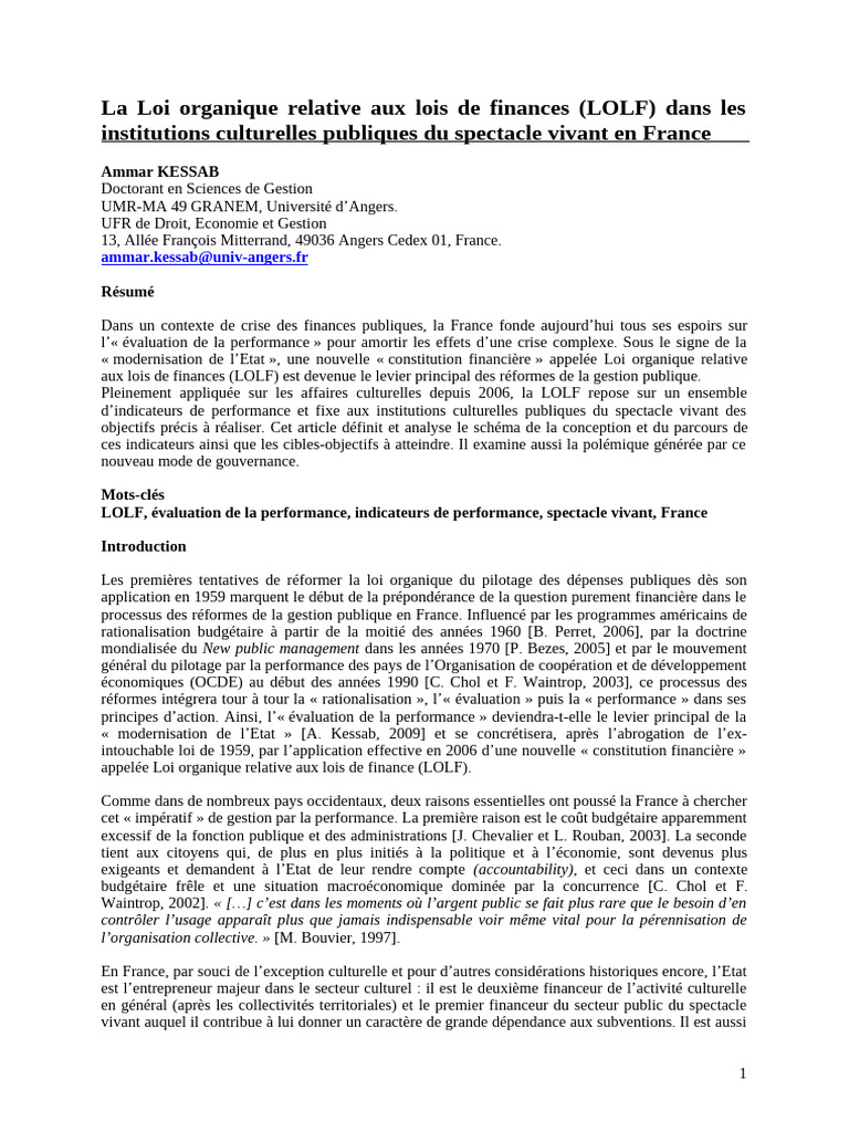Loi Lolf | PDF