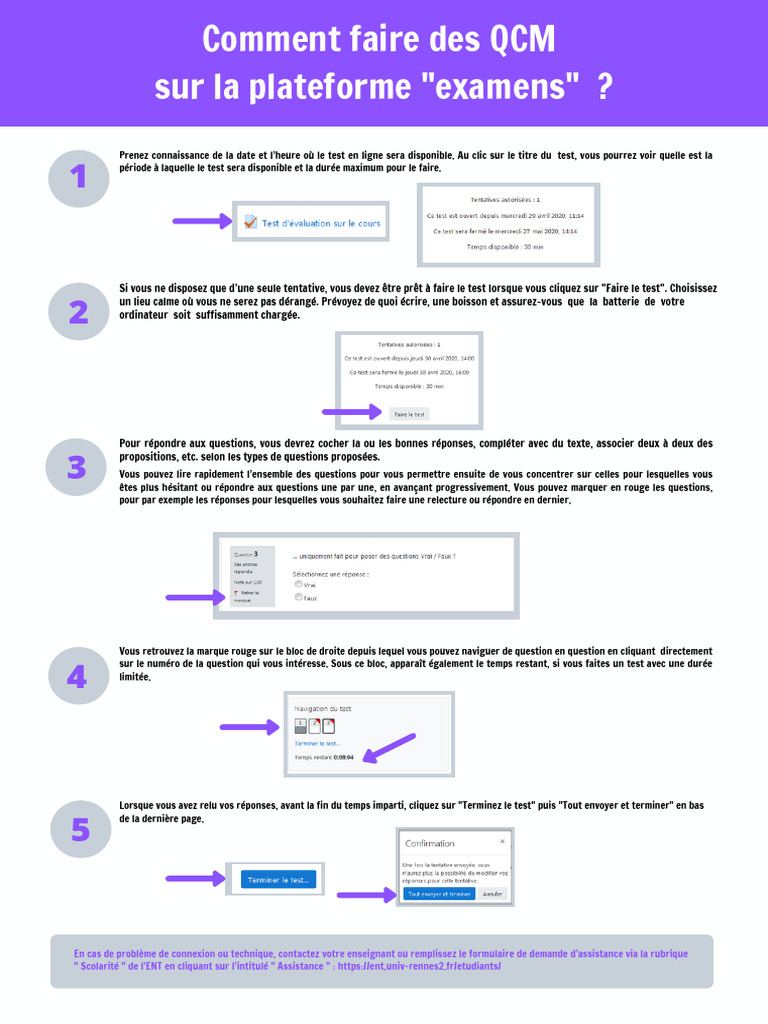 Comment Fair Un QCM Sur La Plateforeme Examen | PDF