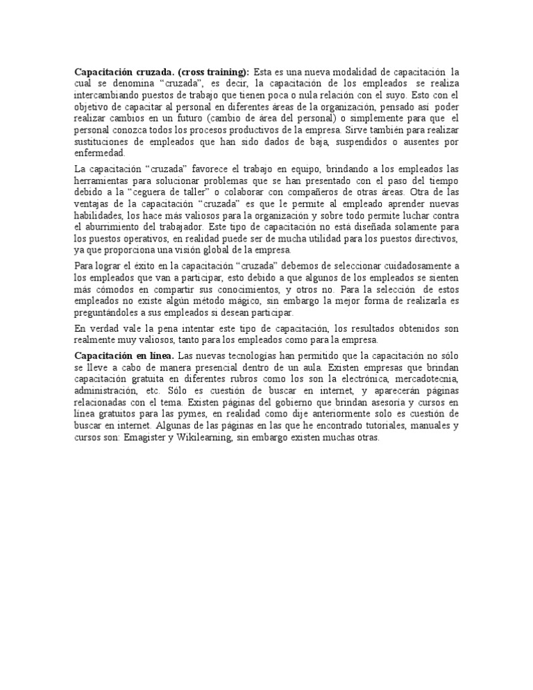 Capacitación Cruzada en Empresas | PDF | Crecimiento personal y profesional