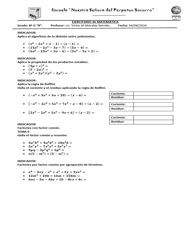 Ejercitario 8vo B-2 | PDF