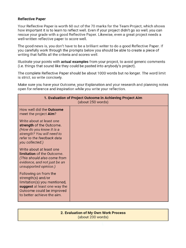 IGCSE GP Reflective Paper Template | PDF