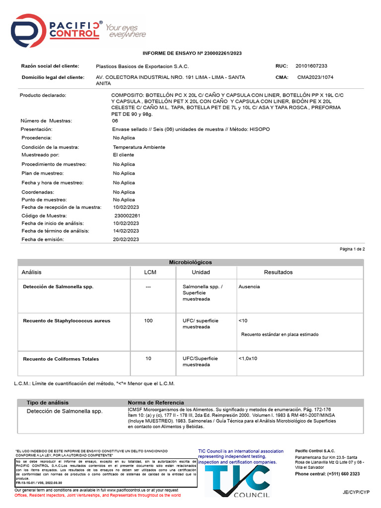 A. Microbiologicos Botella y Tapa | PDF
