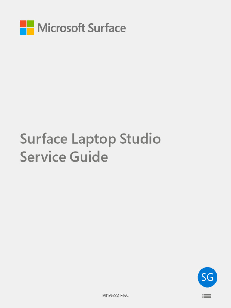 Surface Laptop Studio English Service Guide | PDF