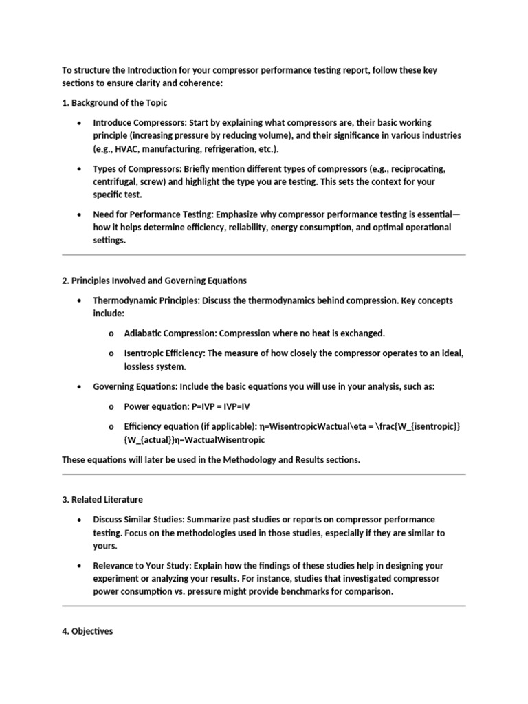 Compressor Performance Testing in A Mechanical Engineering Lab | PDF
