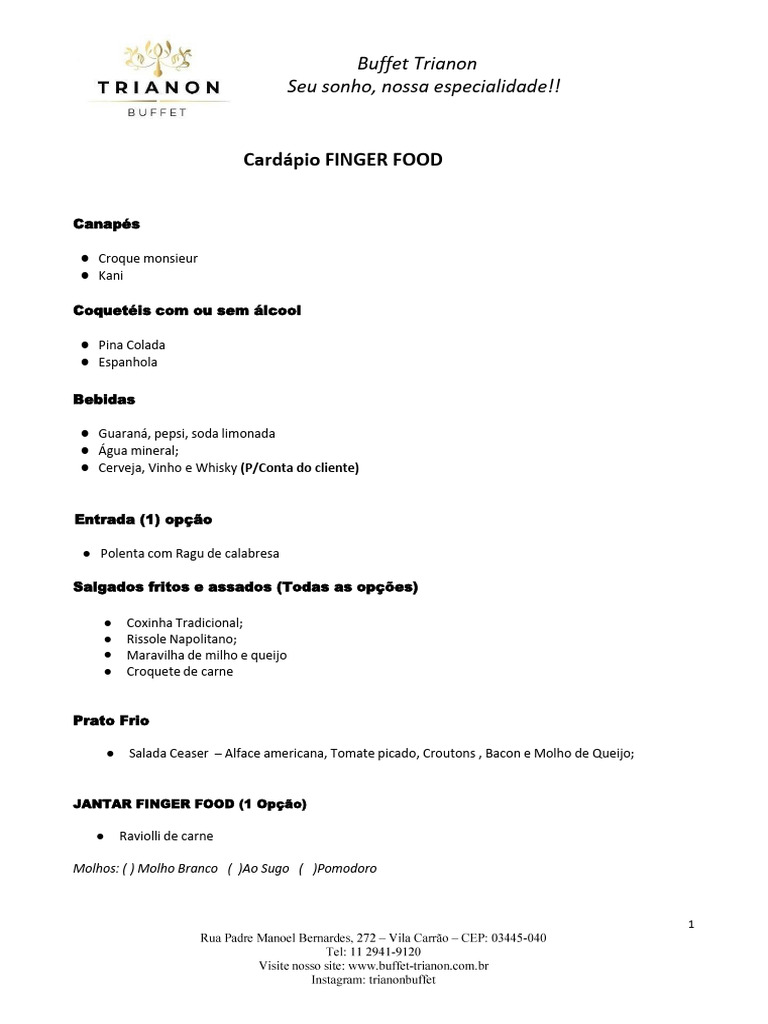Finger Food | PDF