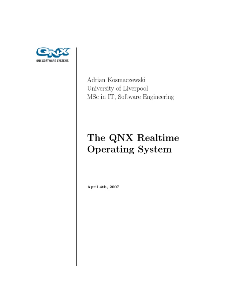QNX | PDF | Message Passing | Kernel (Operating System) QNX | PDF | Message Passing | Kernel (Operating System)