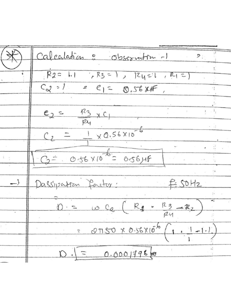 Akash B CALCULATION OF Measurement of Capacitance by de Sauty's Bridge-240 | PDF