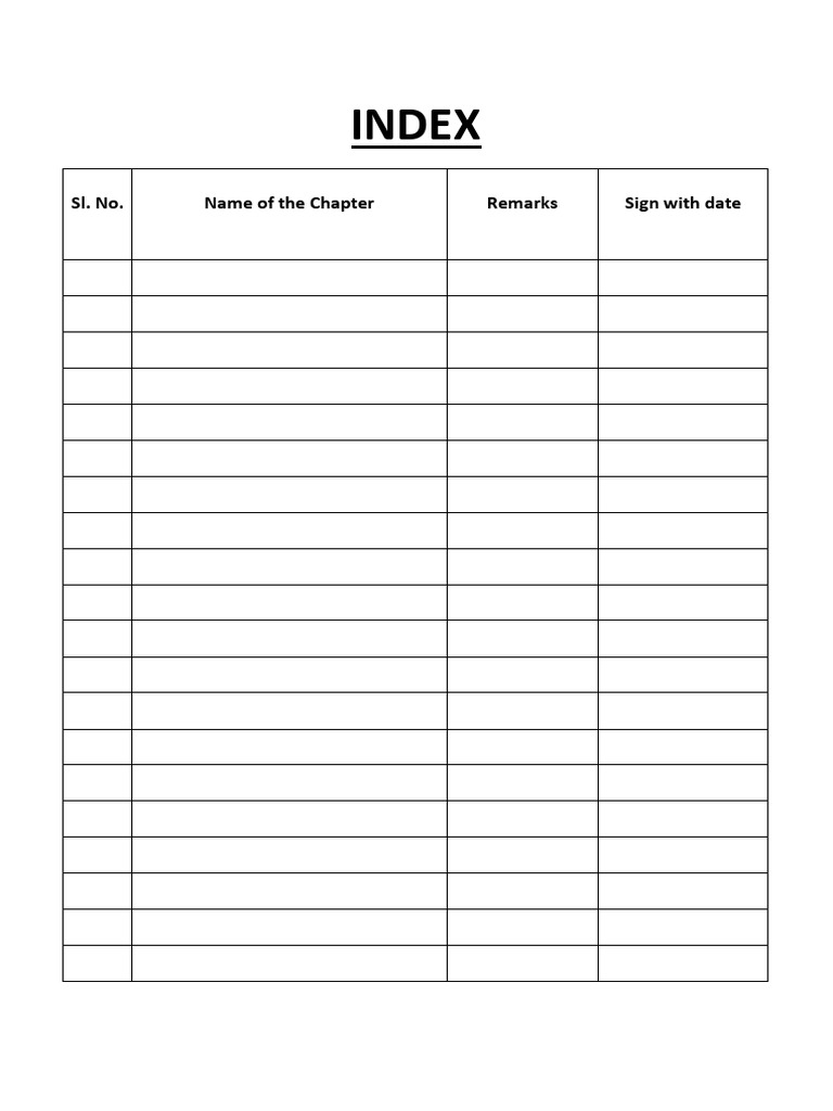 Notebook INDEX | PDF