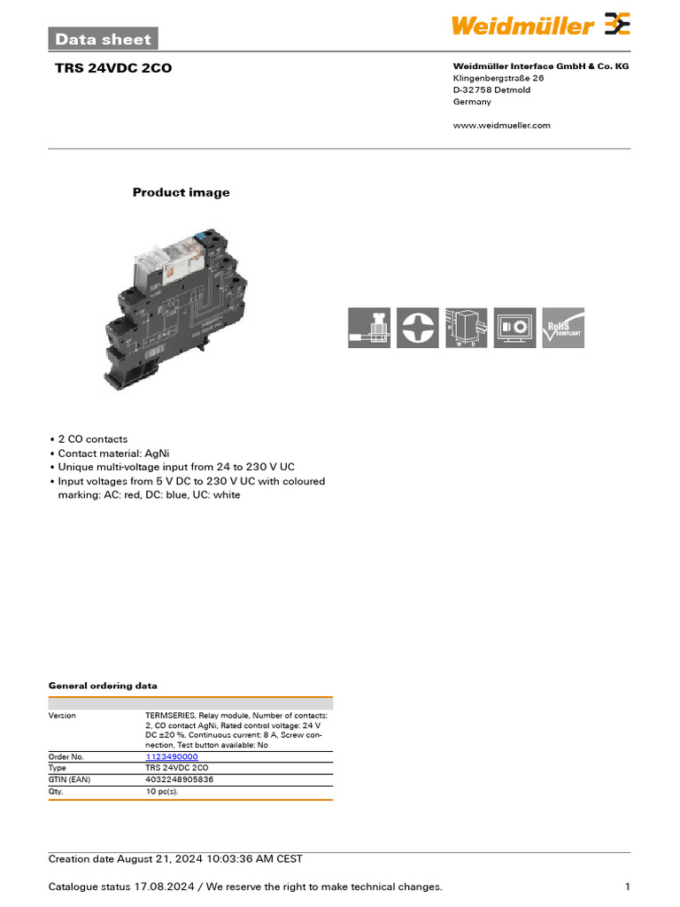 TRS 24VDC 2CO en | PDF
