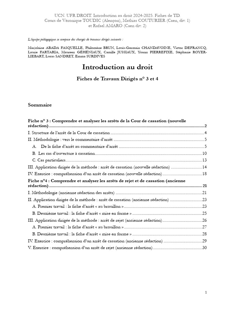 2024-2025 INTRO L1 S1 Fiche de TD 3 Et 4 | PDF