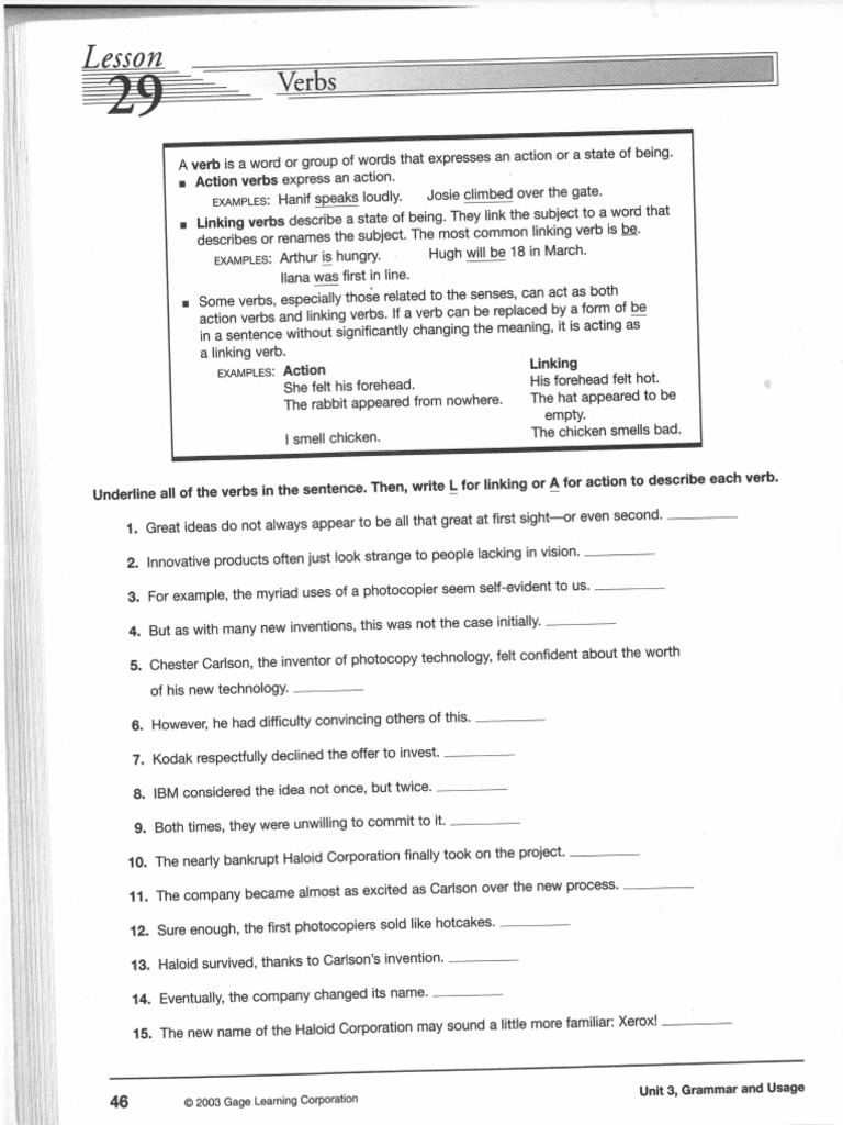 Verb Exercises | PDF