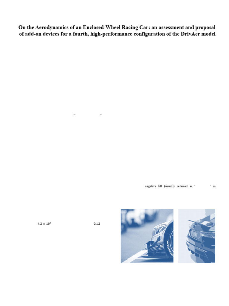On The Aerodynamics of An Enclosed-Wheel Racing Car | PDF