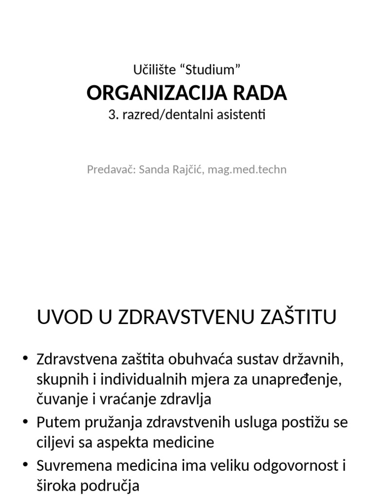Organizacija Rada | PDF