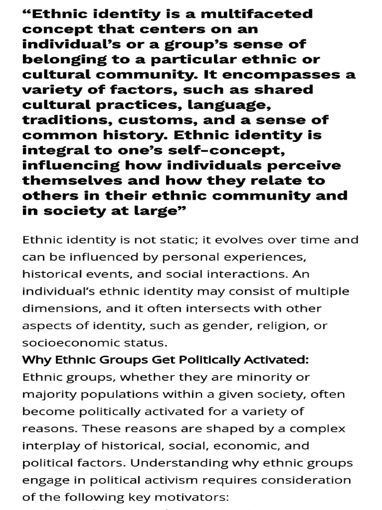 Ethnic Identity | PDF