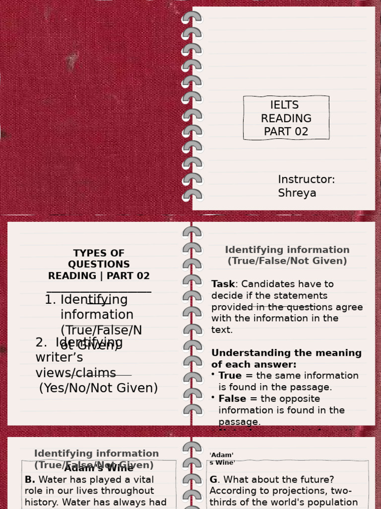 IELTS Reading Part 2 Question Types | PDF | Salt | Textiles