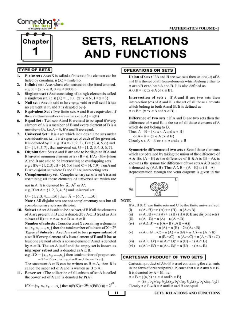 Sets, Relations and Functions | PDF