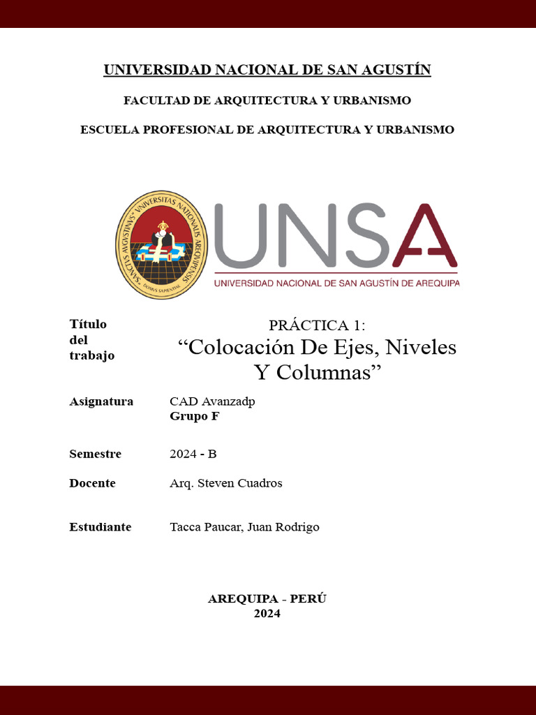 Ejes y Columnas de Planta Arquitectónica en REVIT. | PDF