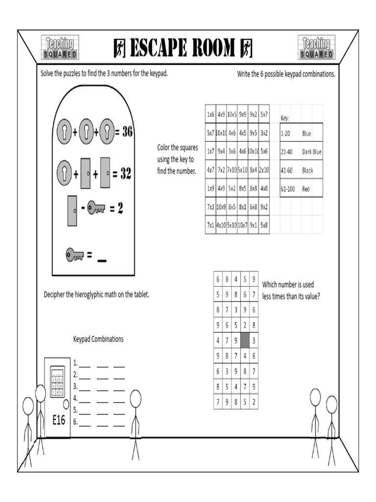 Escape Room Worksheet E16 | PDF