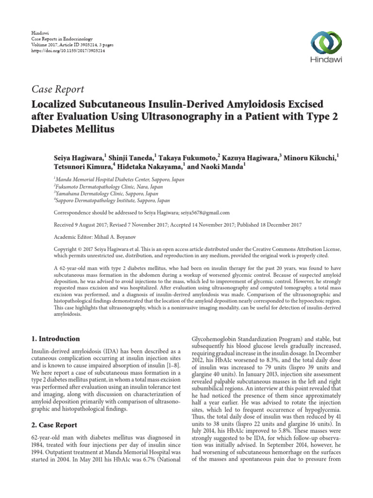Insulin-Dedived Amyloidosis | PDF