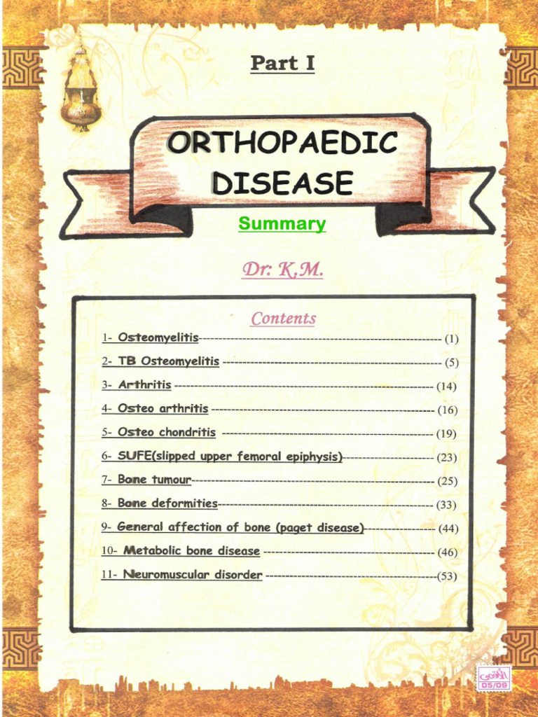 Ortho Dis Summary | PDF