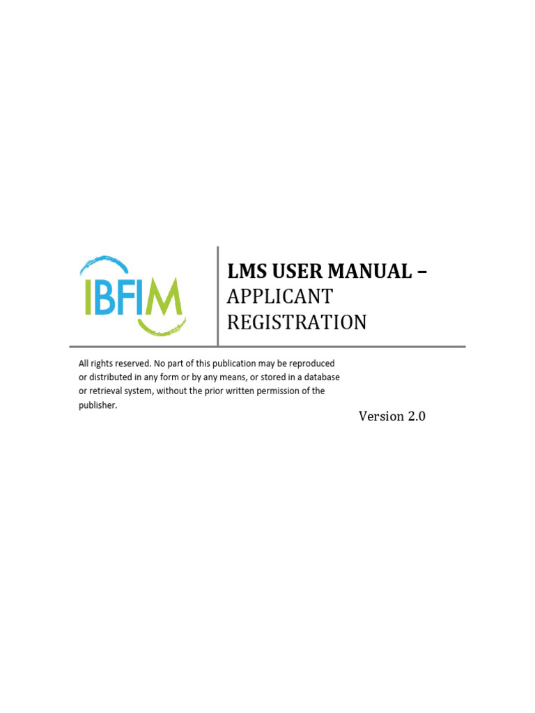 LMS User Manual Applicant Registration | PDF