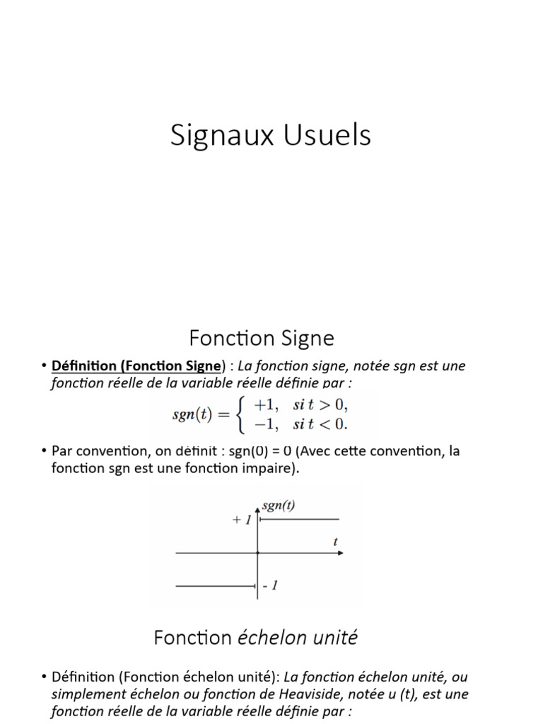 Cours TS L2A Auto Signaux Usuels | PDF