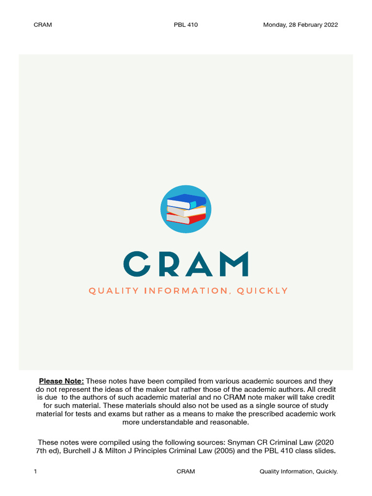 Cram PBL 410 PDF | PDF