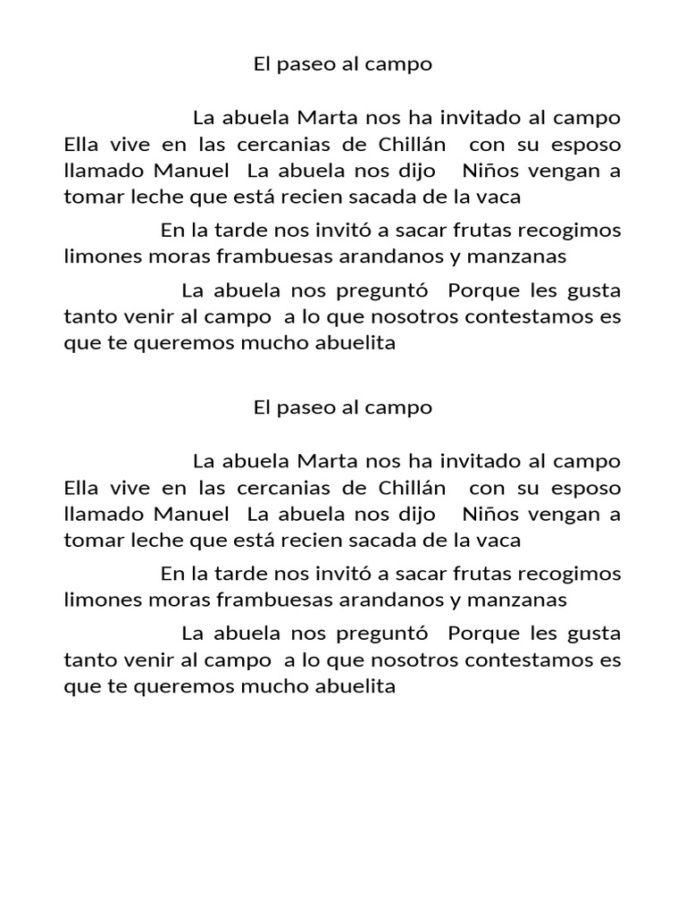 El Paseo Al Campo | PDF