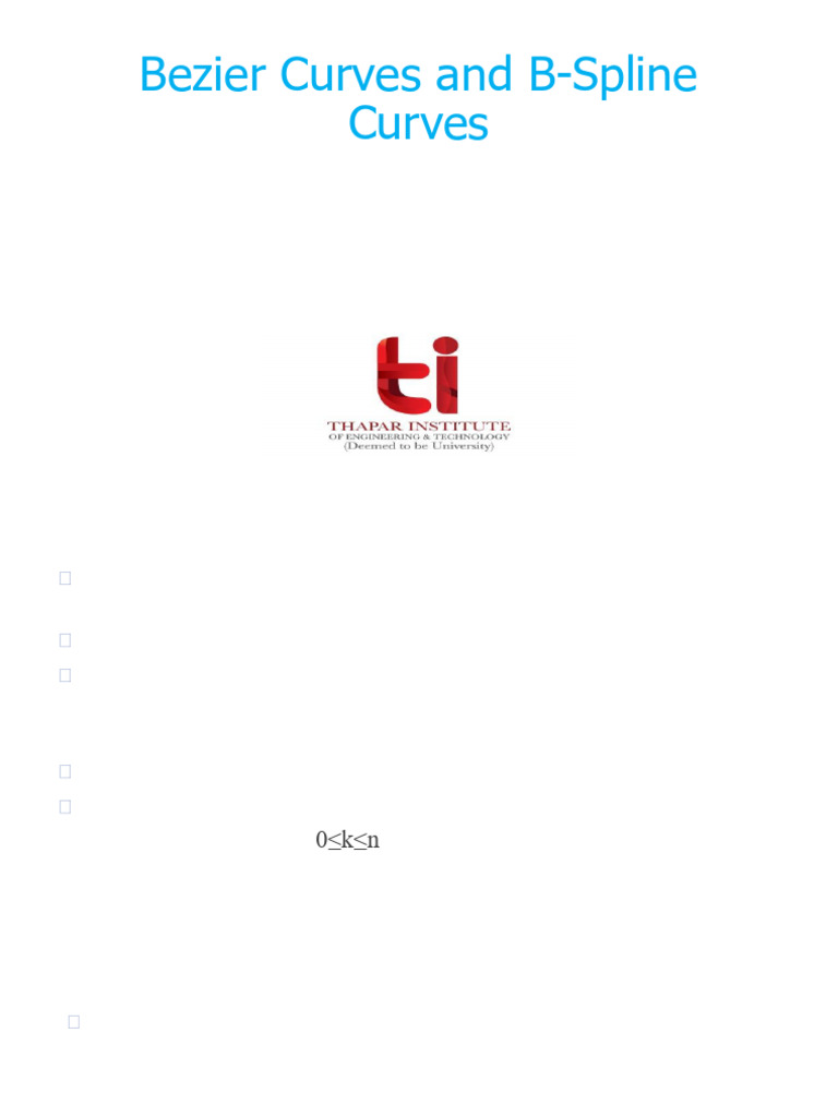 Lecture 25 (Beizer and B-Spline Curves) | PDF