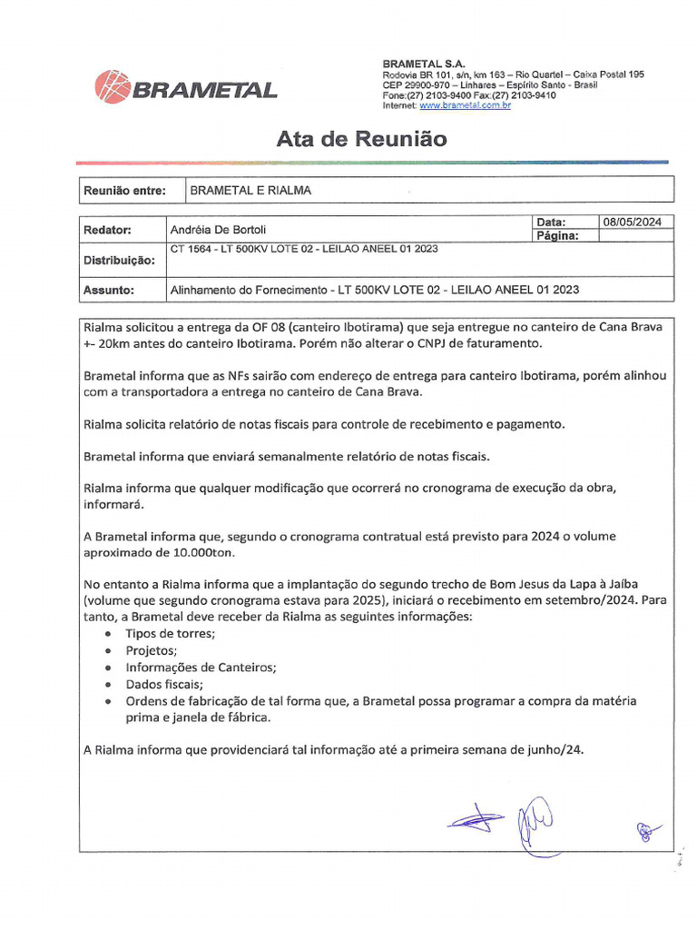 Ata Reunião 08-05-2024 | PDF