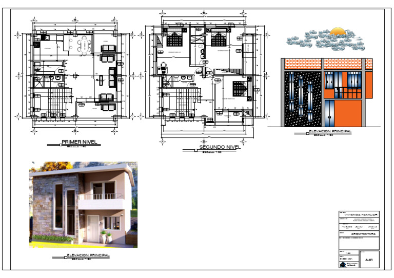 Segundo Nivel Primer Nivel Primer Nivel: Elevacion Principal | PDF