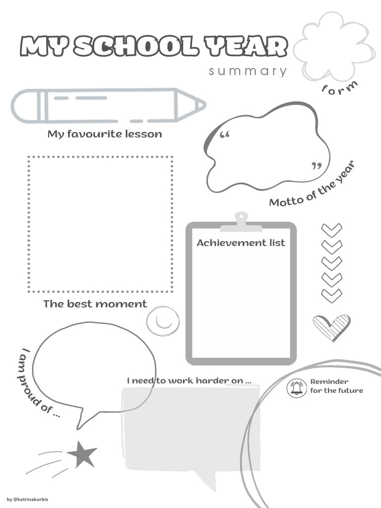 My School Year - Summary | PDF