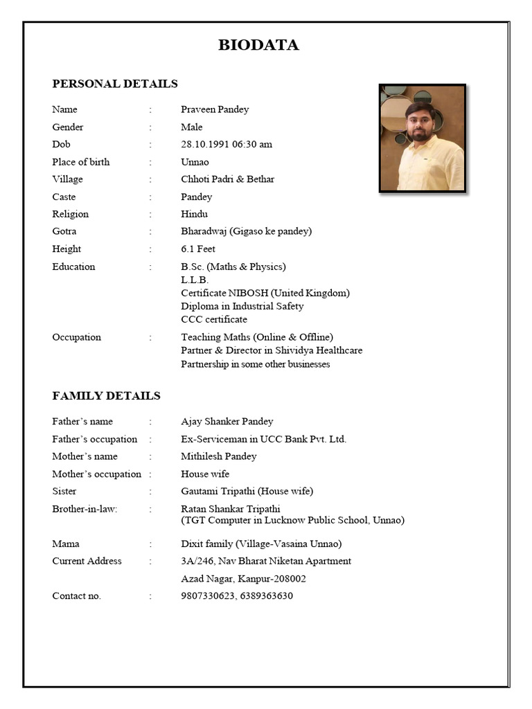 Bio Data | PDF