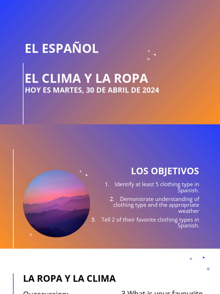 La Ropa y El Clima | PDF