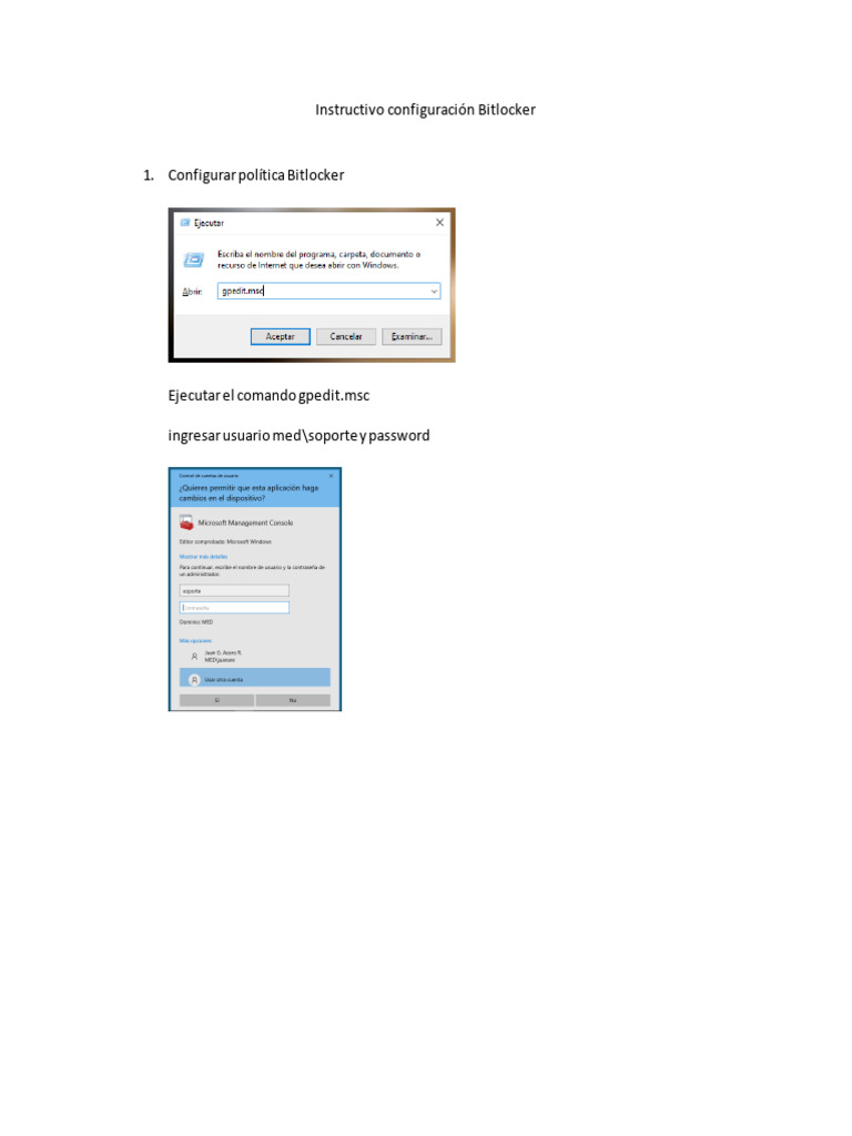 Instructivo Configuración Bitlocker | PDF