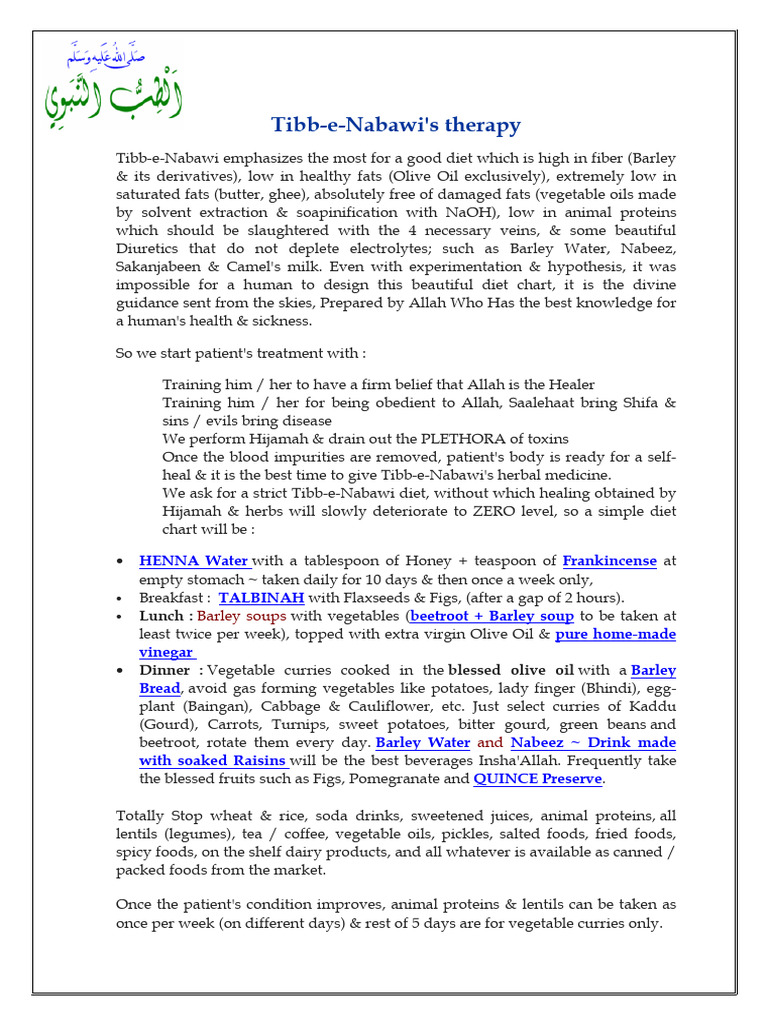 Tibb e Nabawi's Therapy | PDF